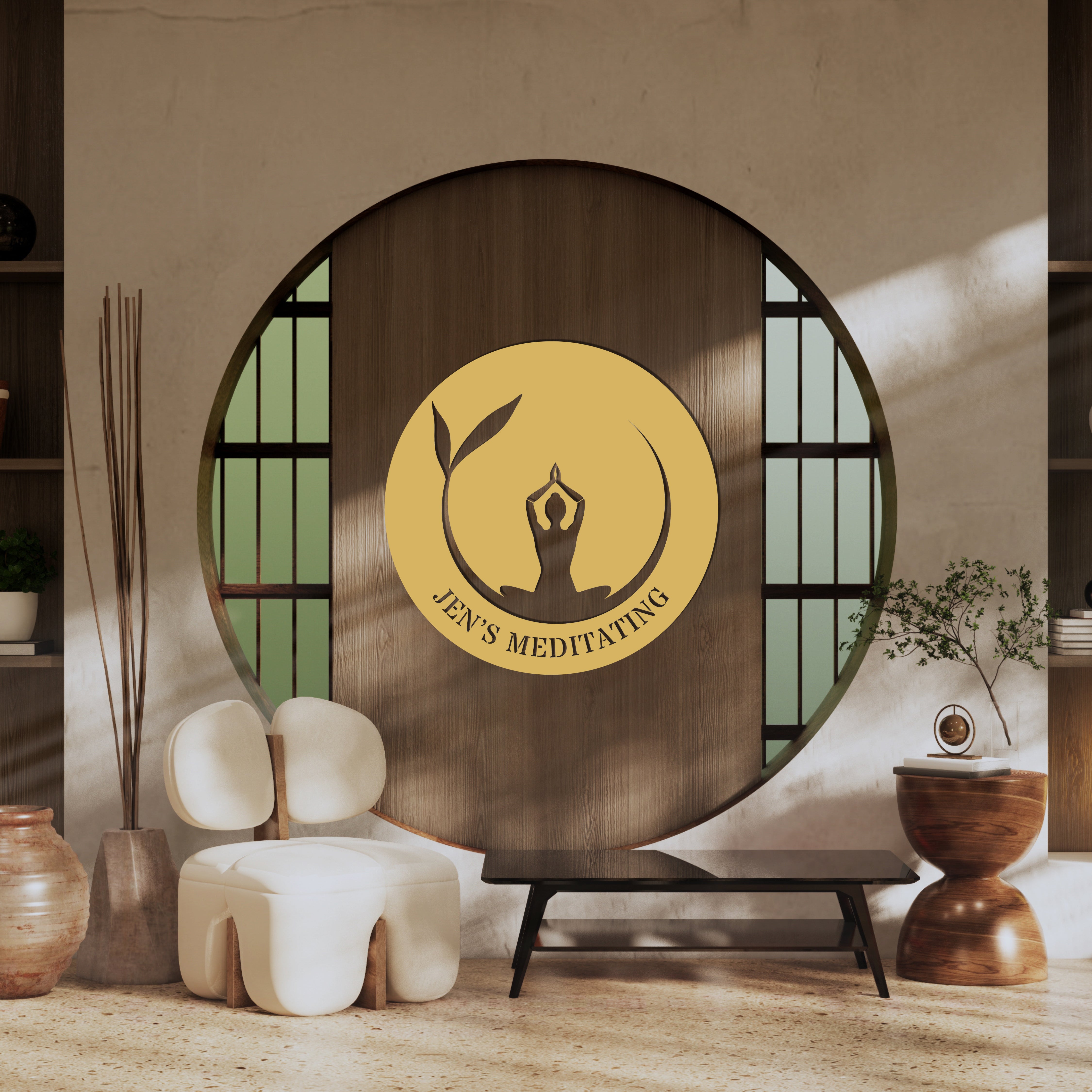 Personalised Yoga Studio Sign, Customised Business Signage Meditation ...