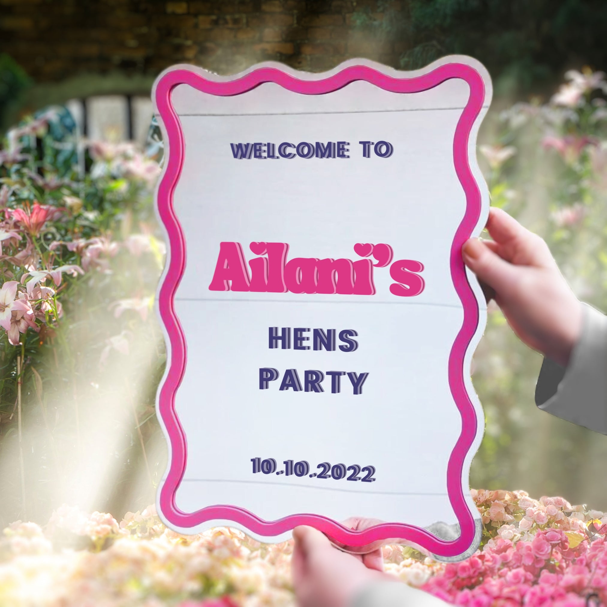 Custom Double Acrylic Hens Party Welcome 3D Wave Sign, Personalised ...