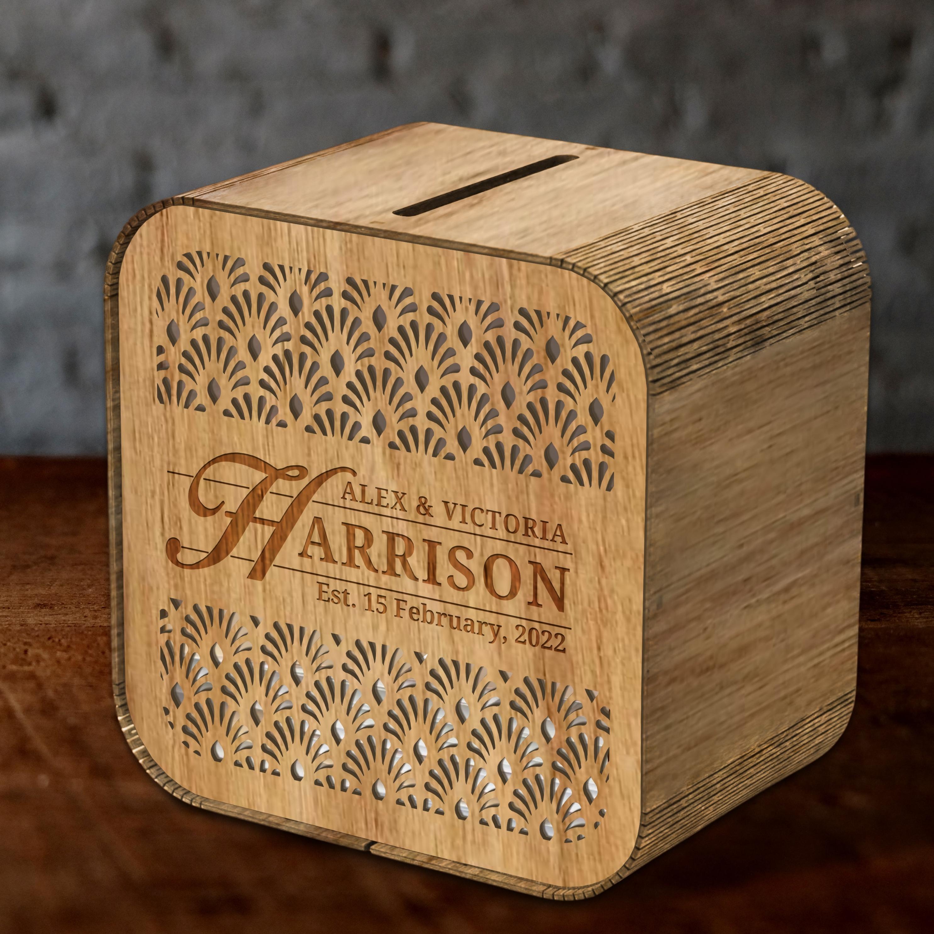 Custom Made Laser Cut & Engrave Plywood Wishing Well Box, Personalised ...