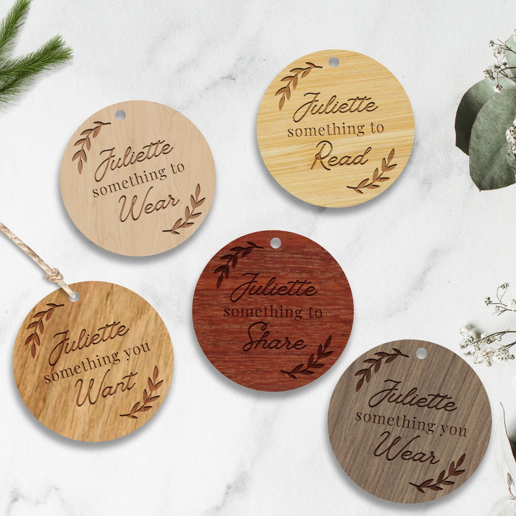 Custom Engraved Christmas Something Gift Tags, Personalised Santa ...