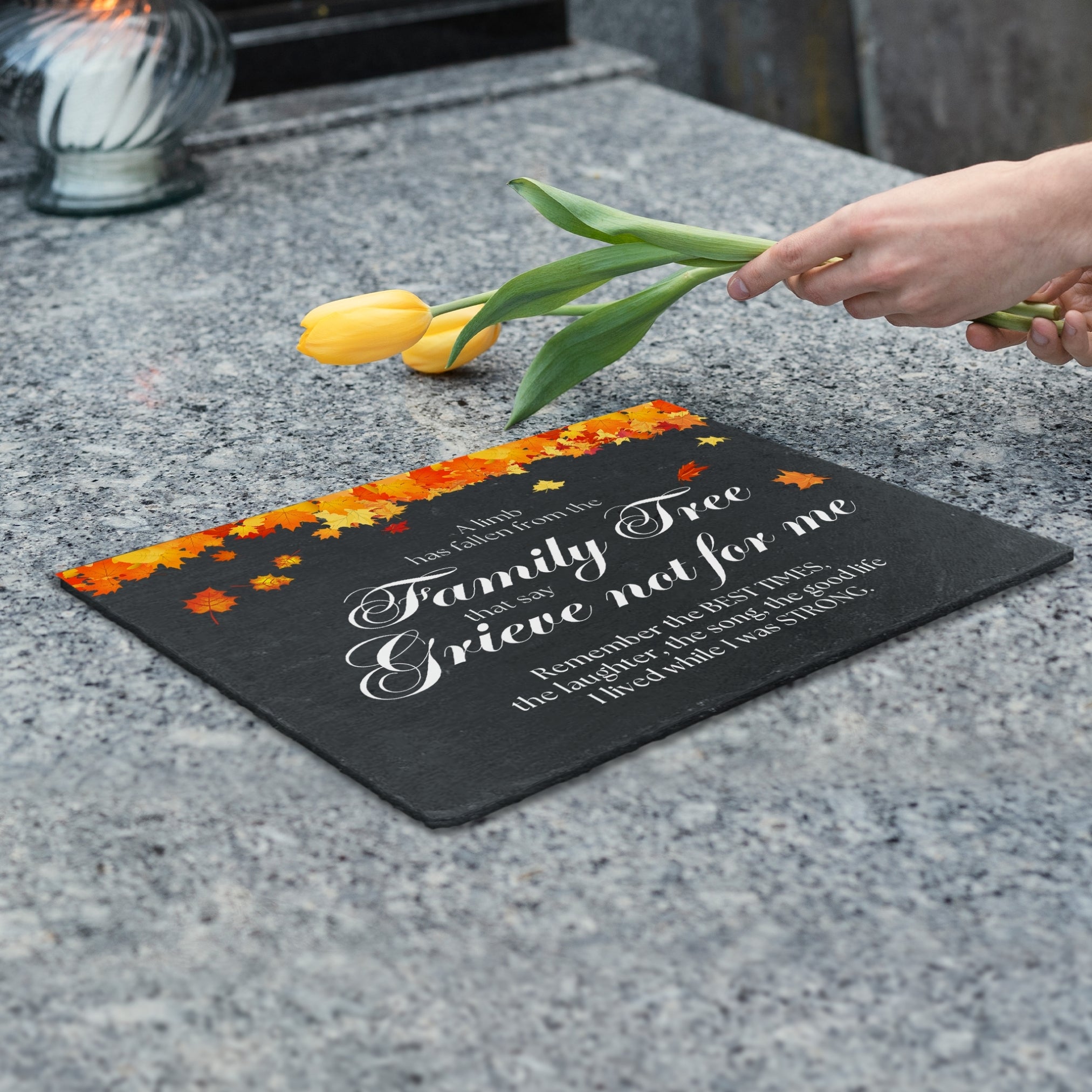 Personalised Photo Memorial Slate Sign Custom Print In Loving Memory ...