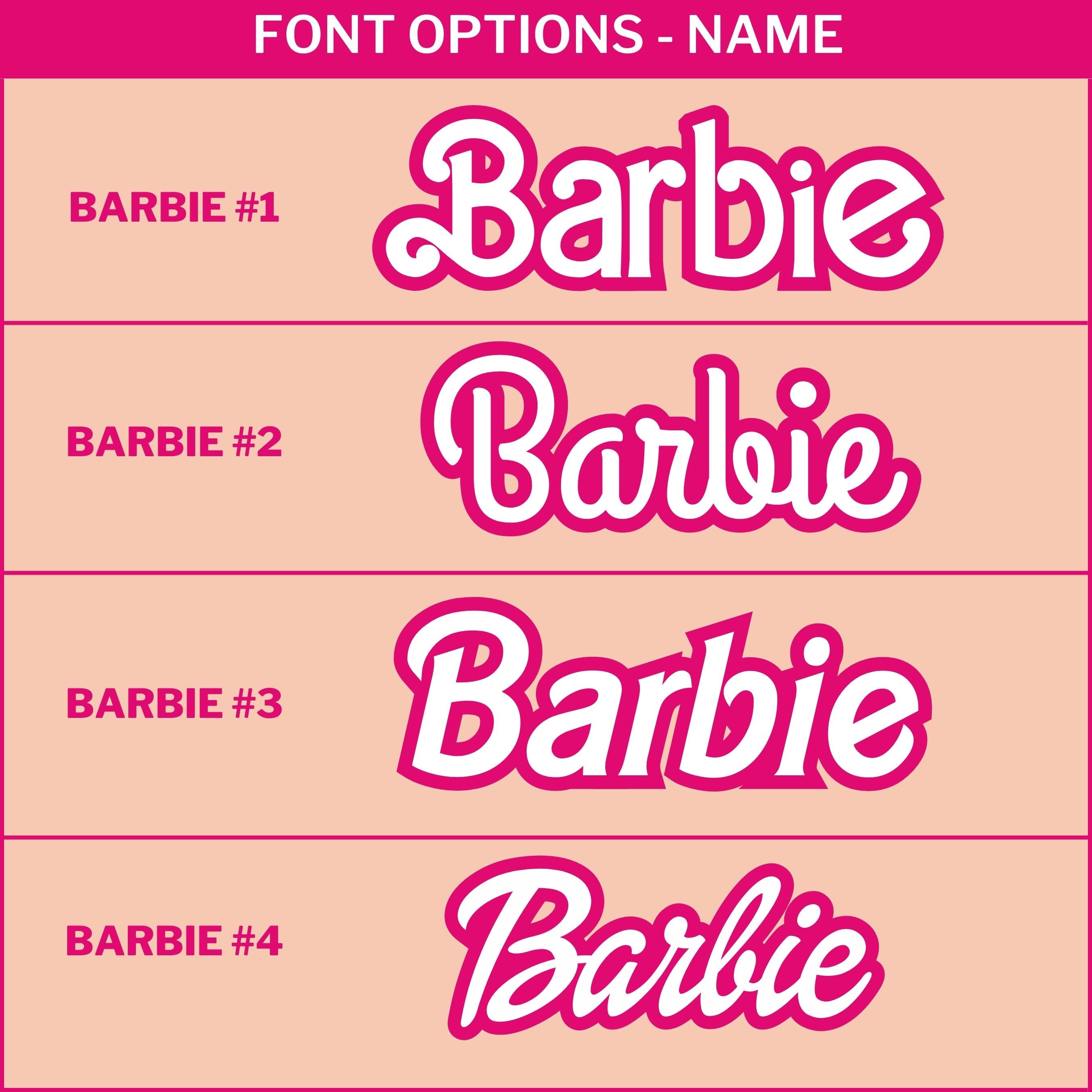 Custom Acrylic 3D Double Layer Barbie Name Round Sign, Personalised ...
