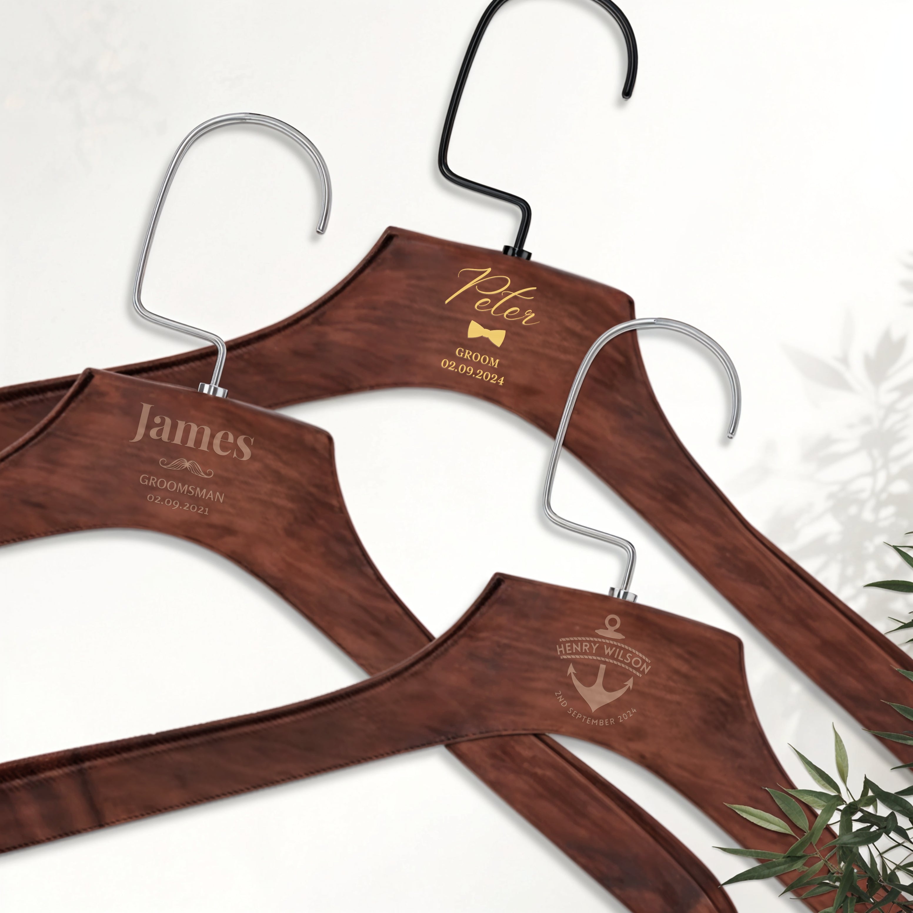 Custom Deluxe Square Wide Shoulder Wood Hanger Rotatable Hook ...