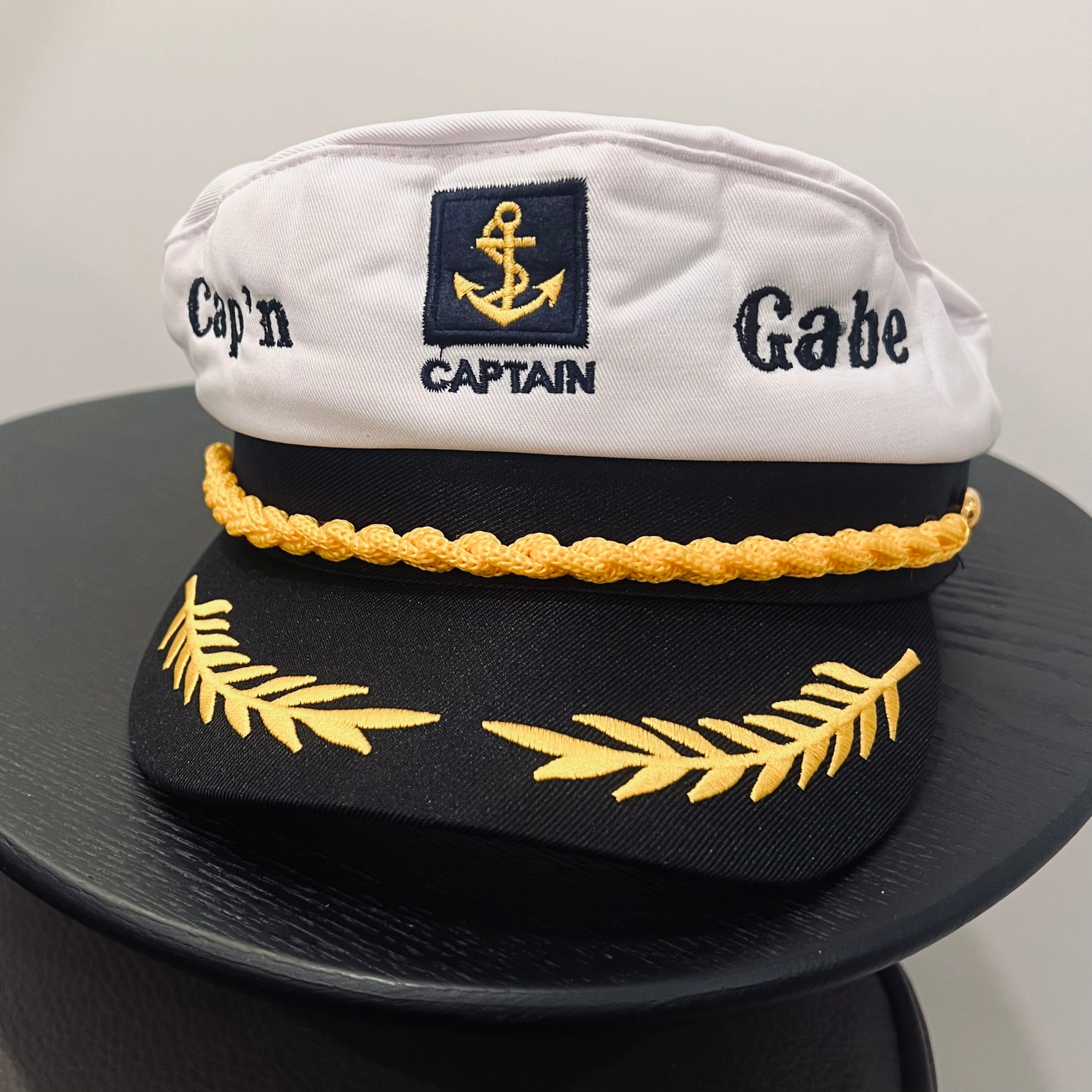 Custom Embroidered Unisex Captain Cap, Personalised Yatch Sailor ...