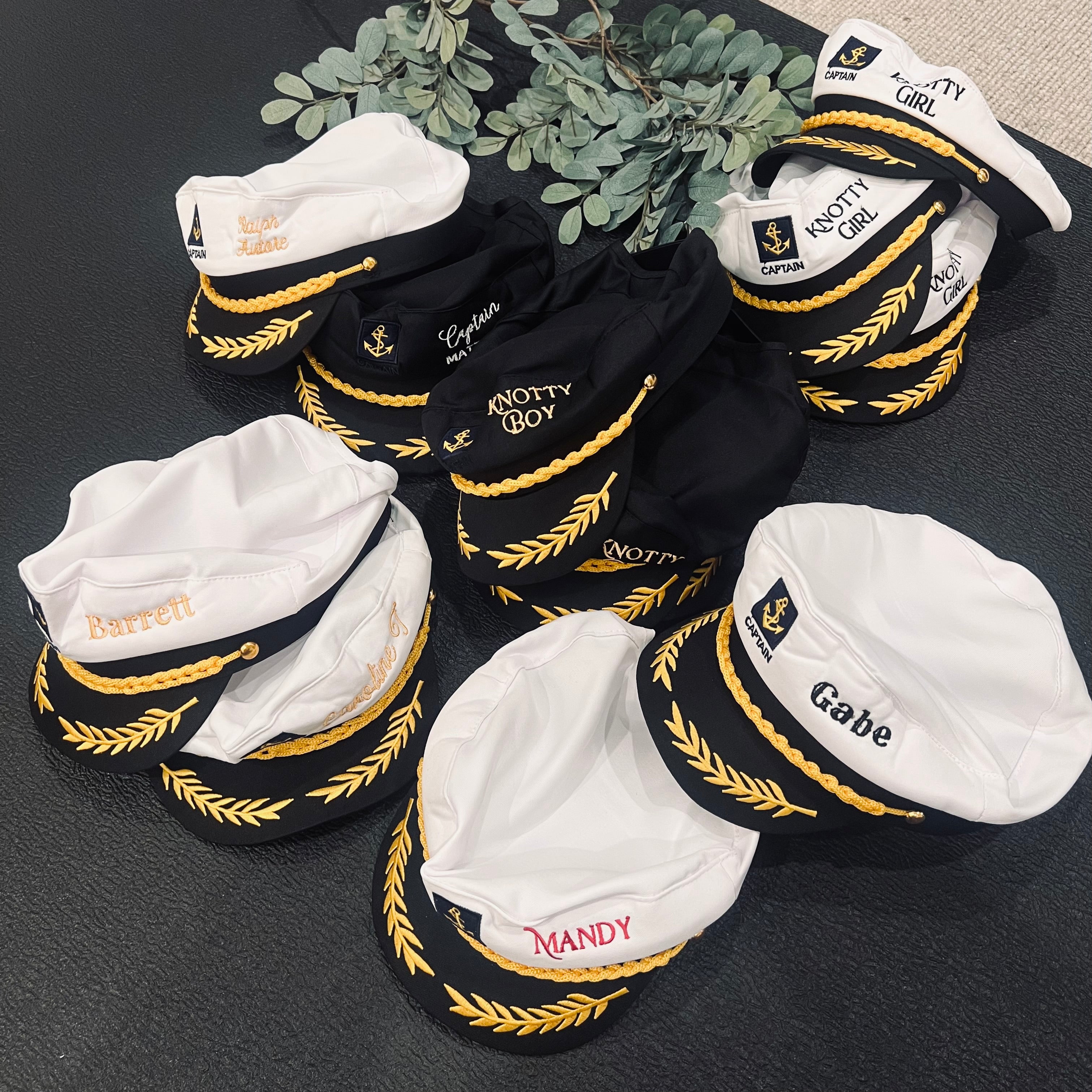Custom Embroidered Unisex Captain Cap, Personalised Yatch Sailor ...