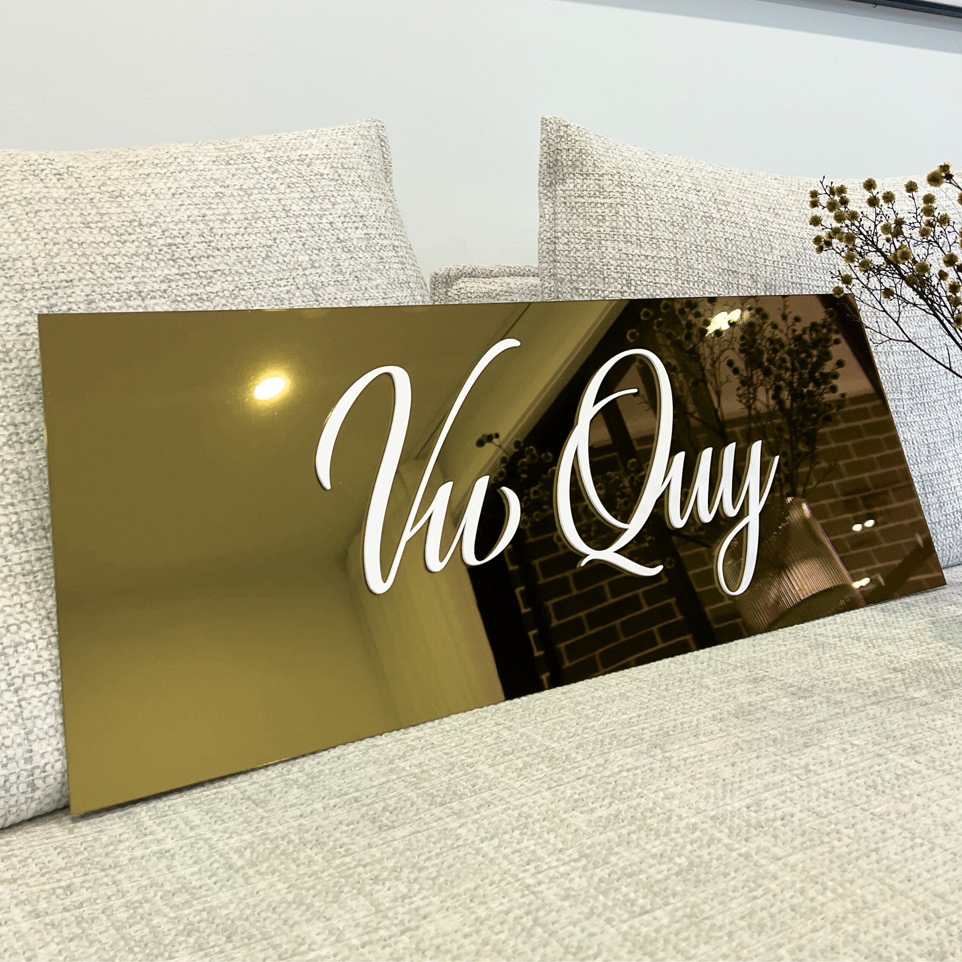 Custom Made Acrylic Mirror 3D Double Layer Vu Quy Sign, Personalised ...