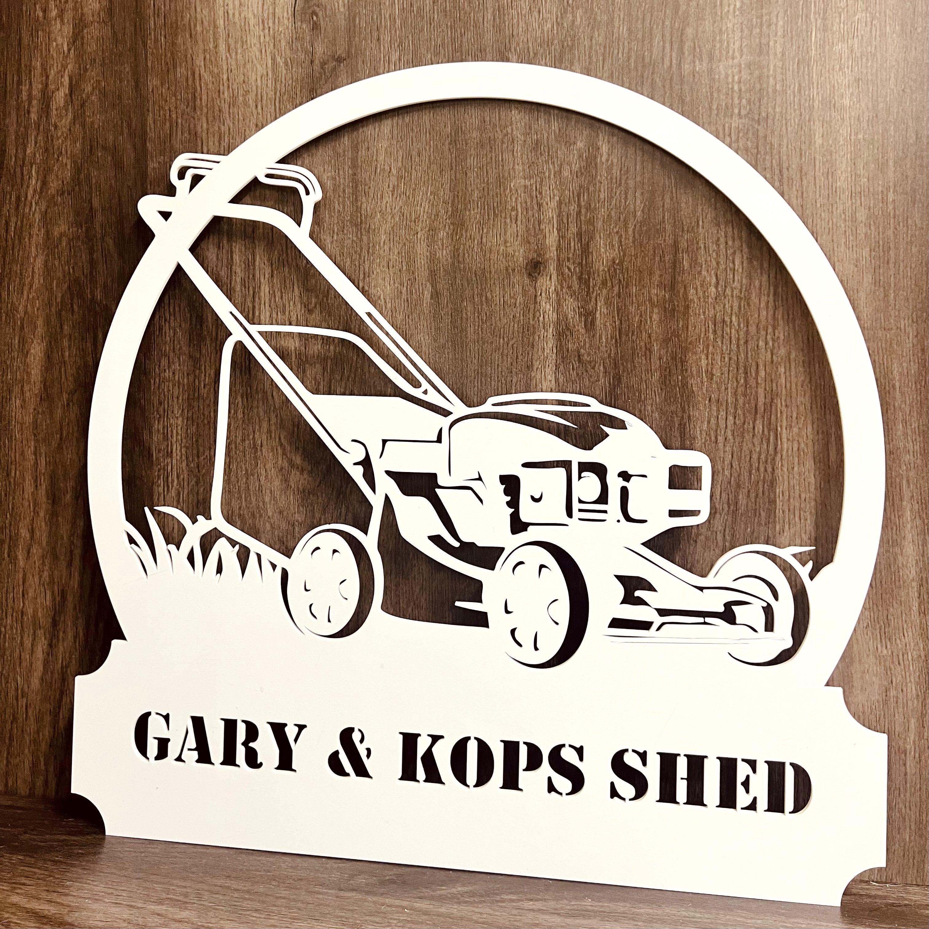 Custom Made Acrylic Garden Hoop Sign, Personalised Lawnmower Signage ...