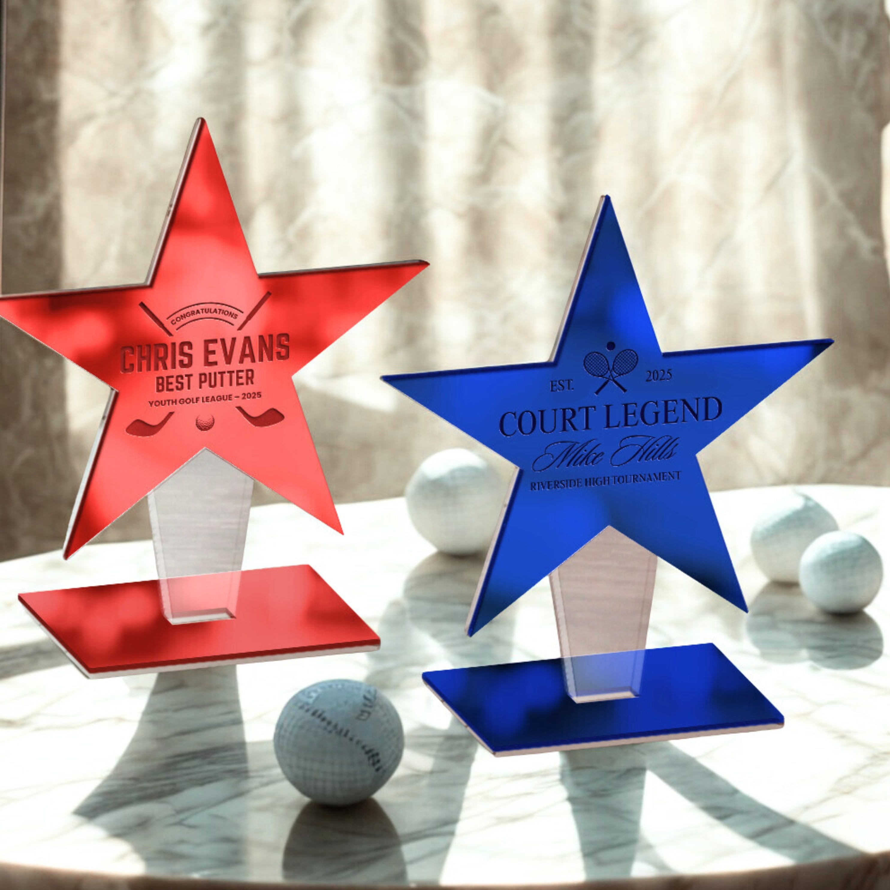Personalised 3D Star Award Plaque/ Custom Engraved Acrylic School ...