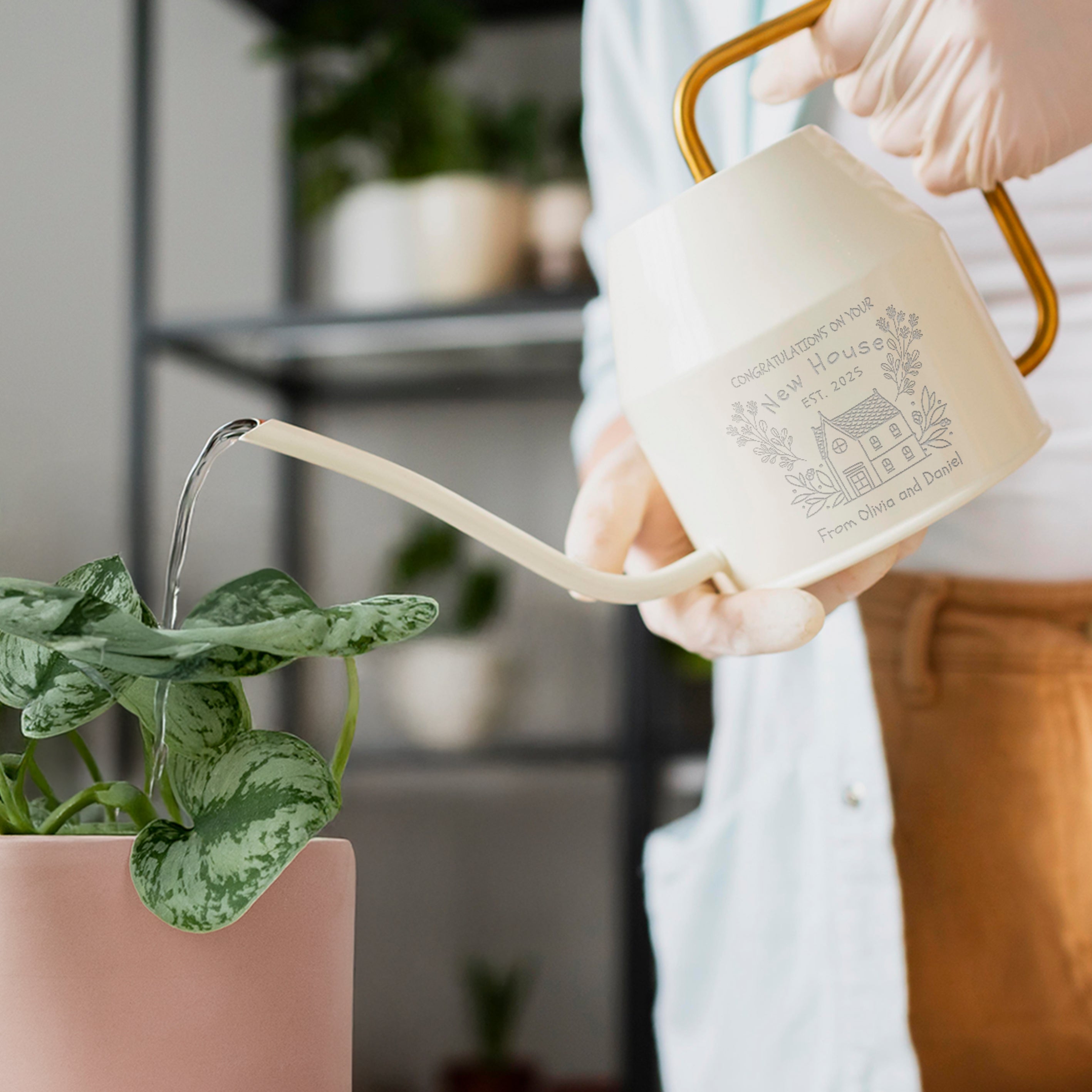 Personalised Garden Watering Can, Custom Engraved Flower Plant Tool ...