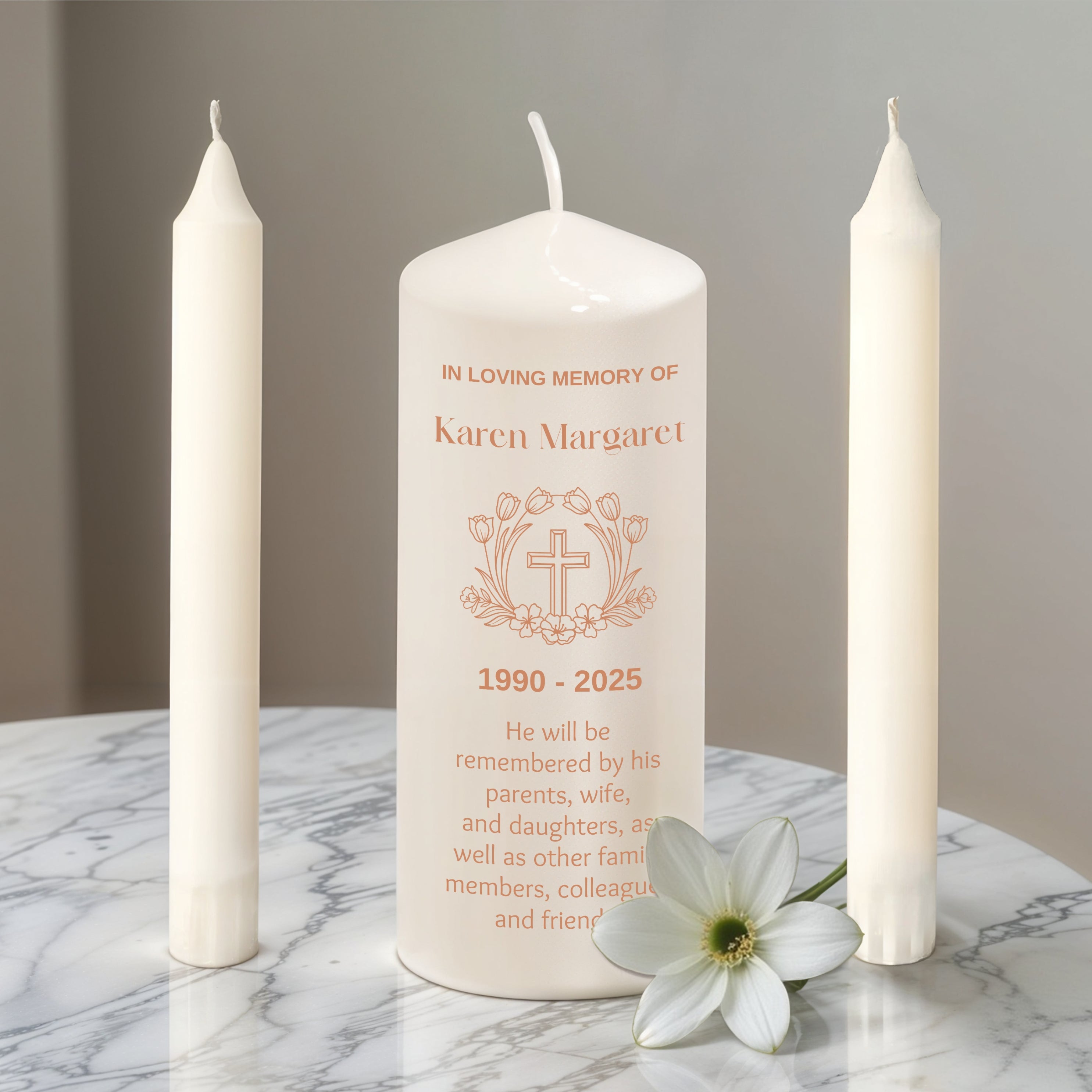 Personalised UV Print In Loving Memory Candles, Custom Memorial Candle ...