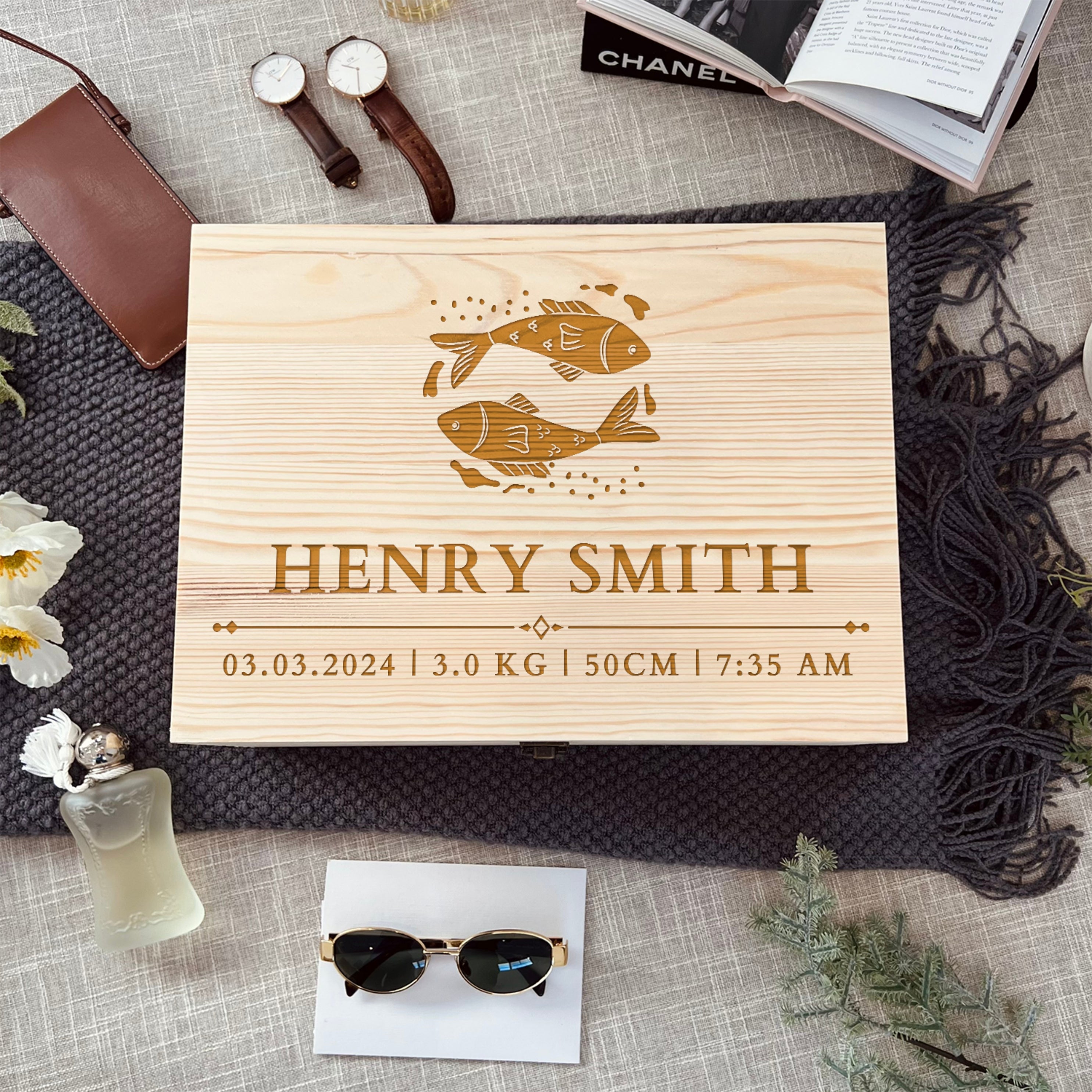 Personalised Zodiac Wooden Keepsake Box, Custom Engraved Horoscope ...