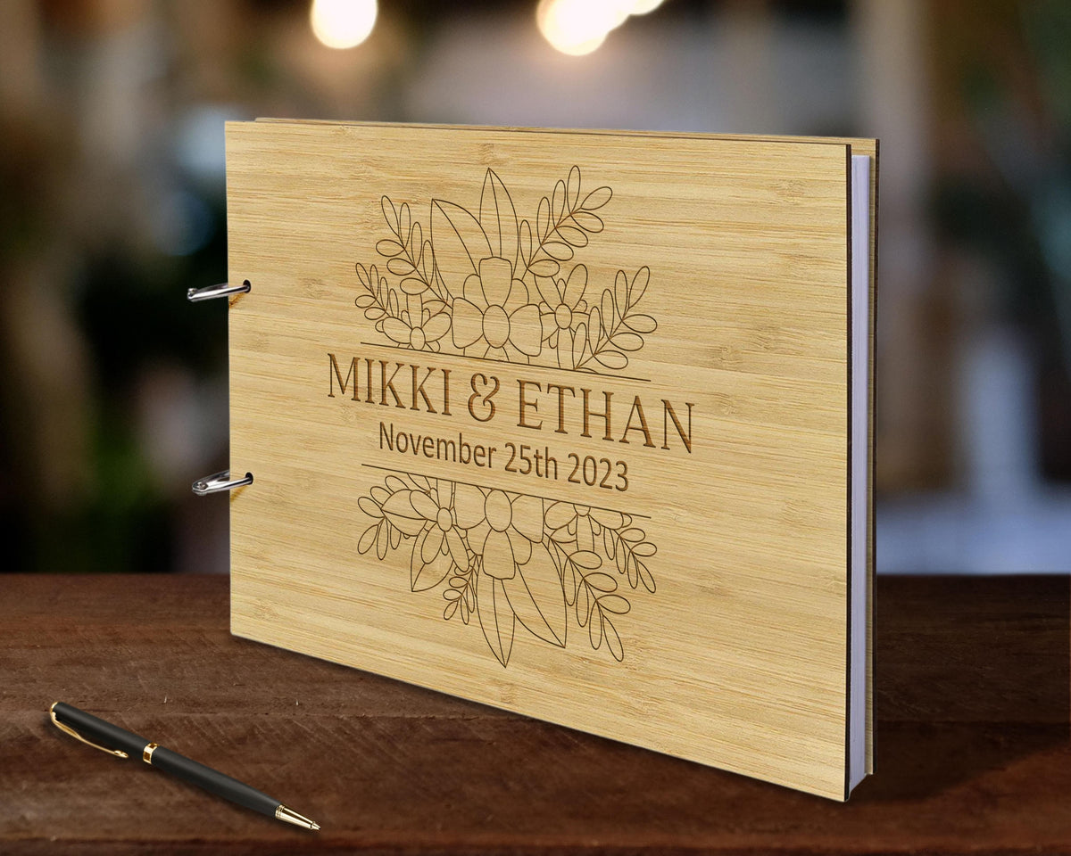 Custom Engraved Wooden Guest Book, Personalised Plywood Alternative ...