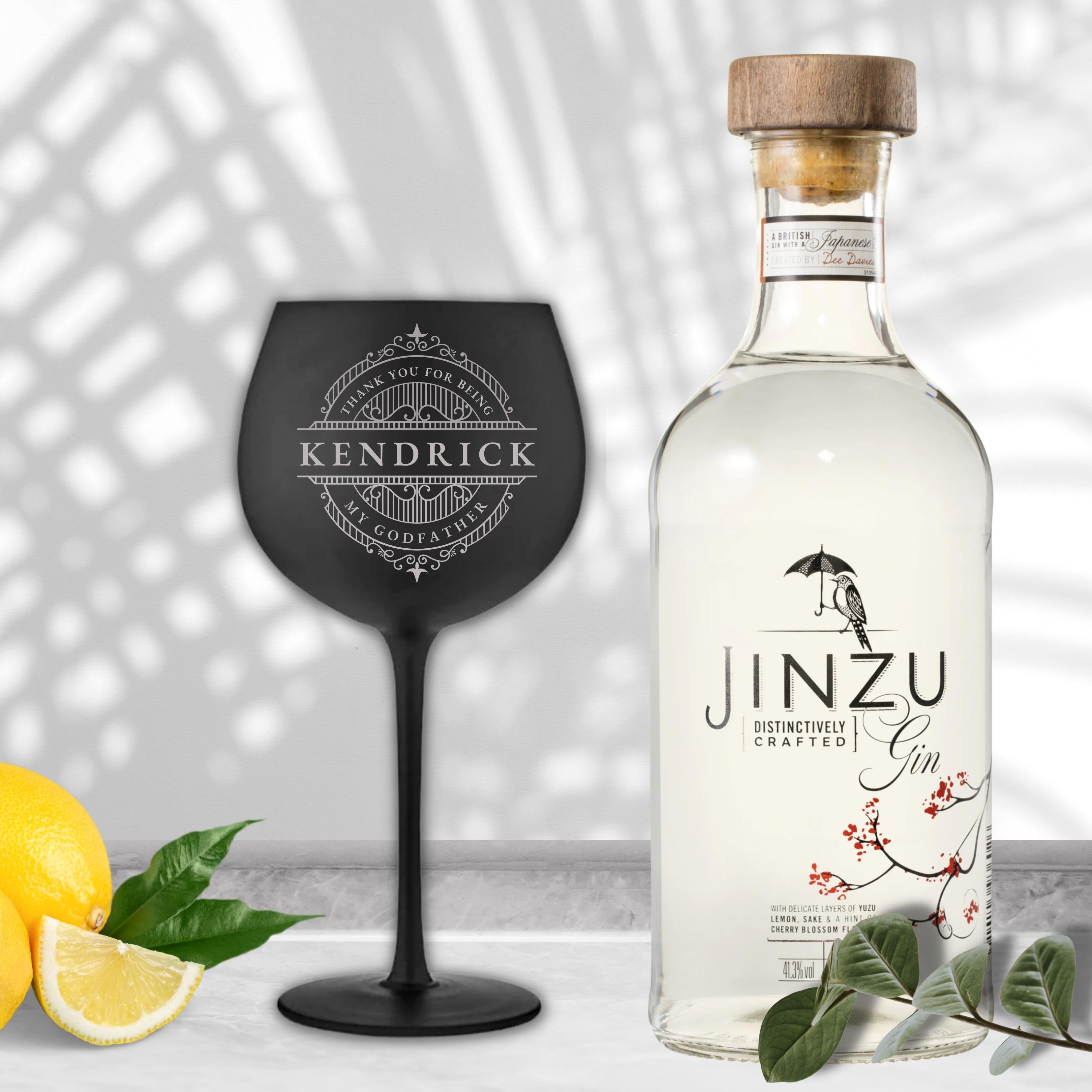 Engraved 600ml Matte Black Gin/ Spirits Stemless Wine Glass ...