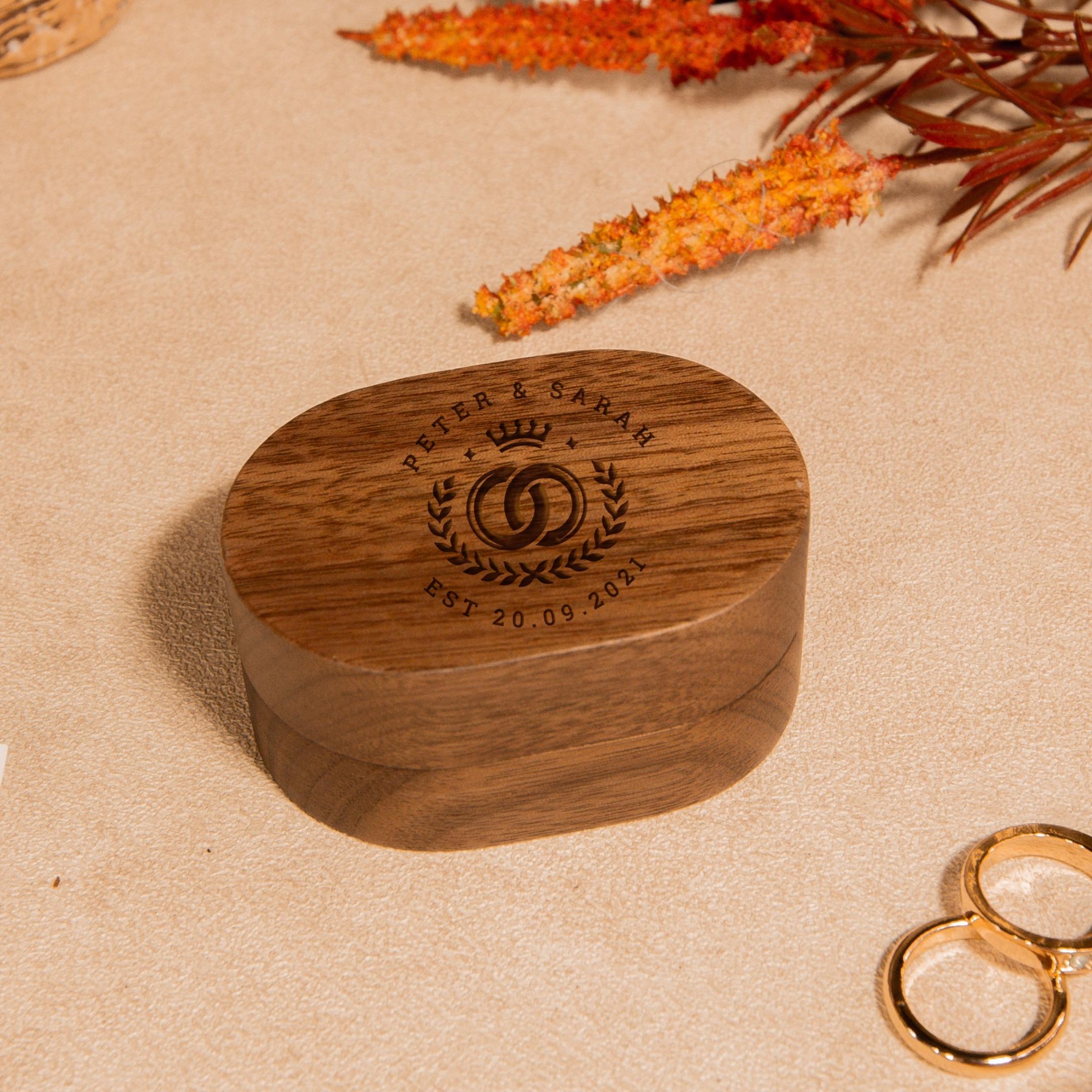 Personalised Wooden Engagement Proposal Ring Bearer Box, Custom ...
