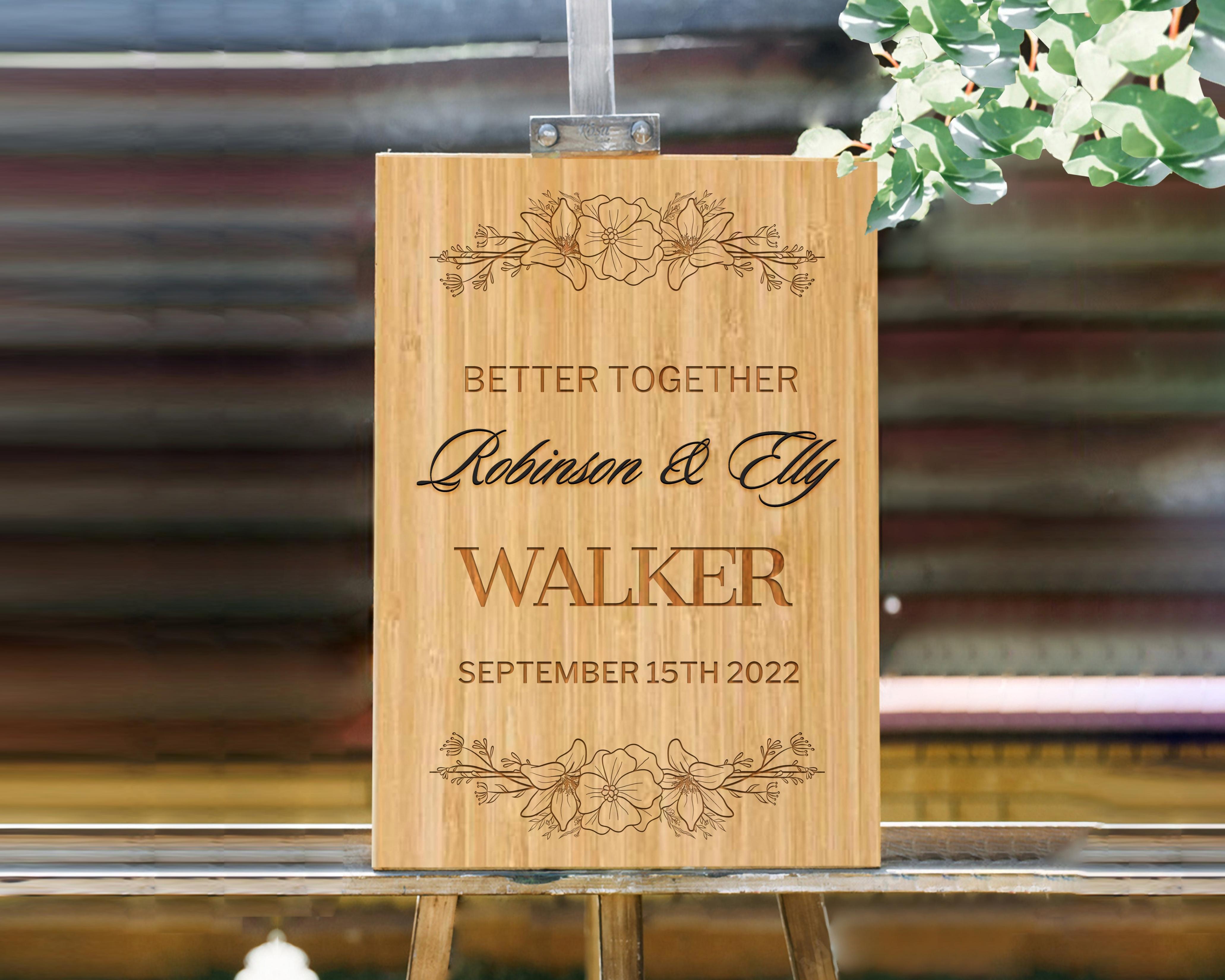 Custom 3D Raised Name Timber Wedding Welcome Sign, Personalised Rustic ...