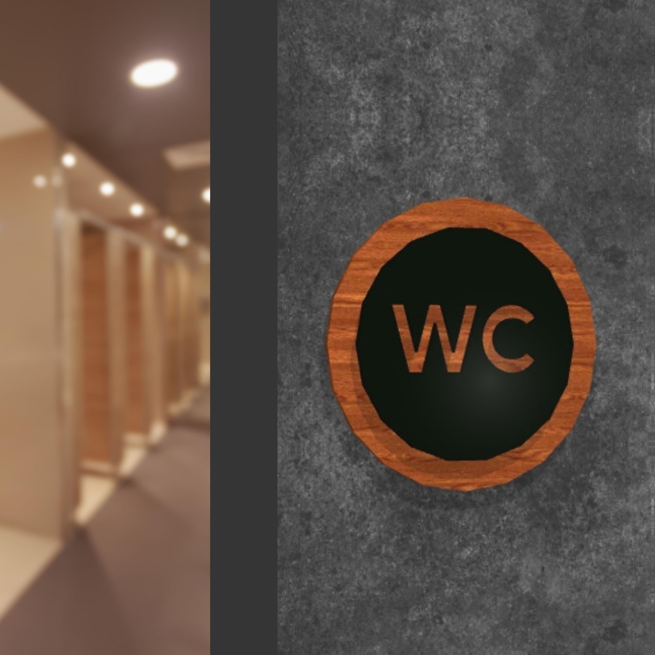 Personalised Round Double Layers Wooden & Acrylic Door Sign, Room Name ...