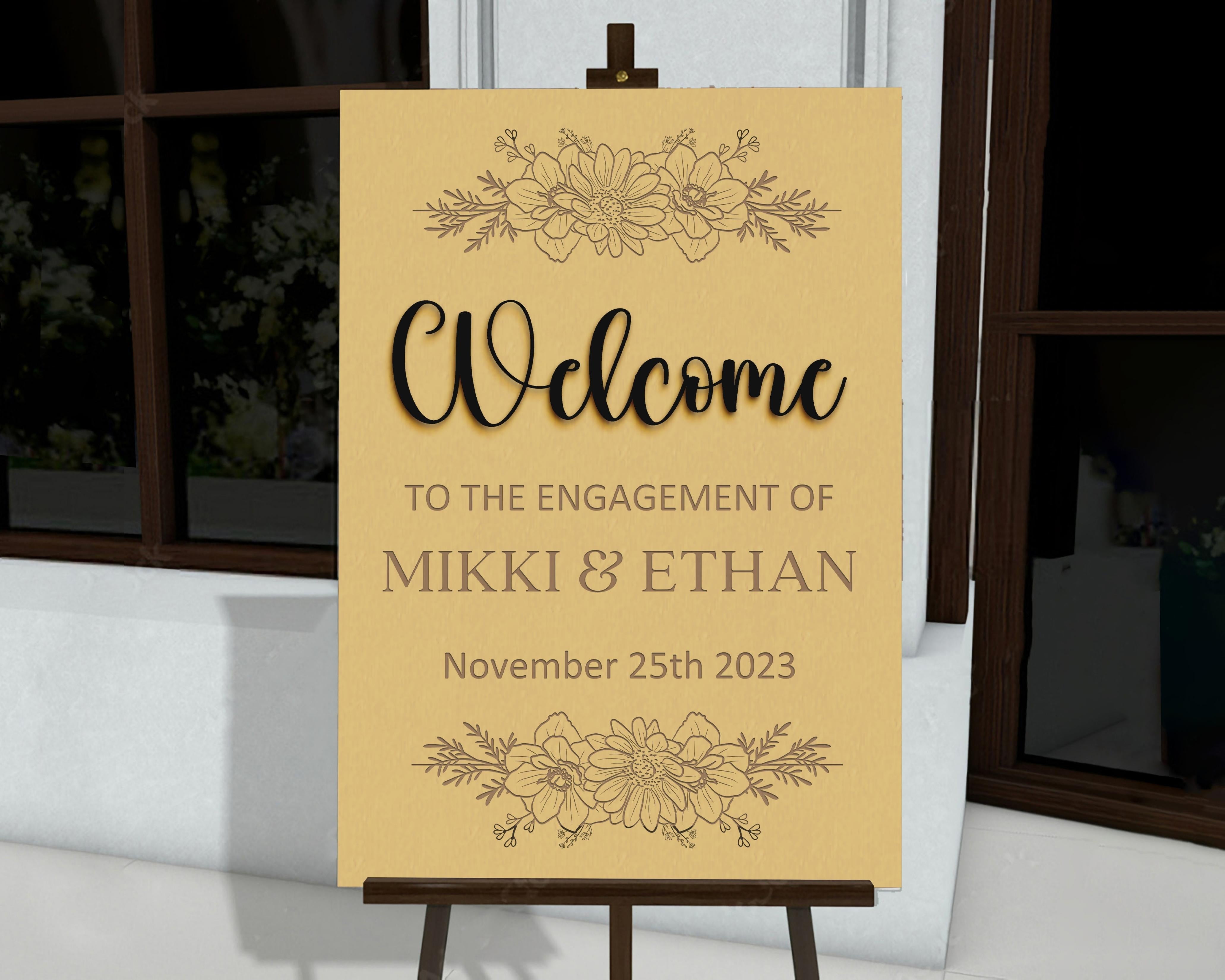 Custom 3D Raised Name Timber Wedding Welcome Sign, Personalised Rustic ...