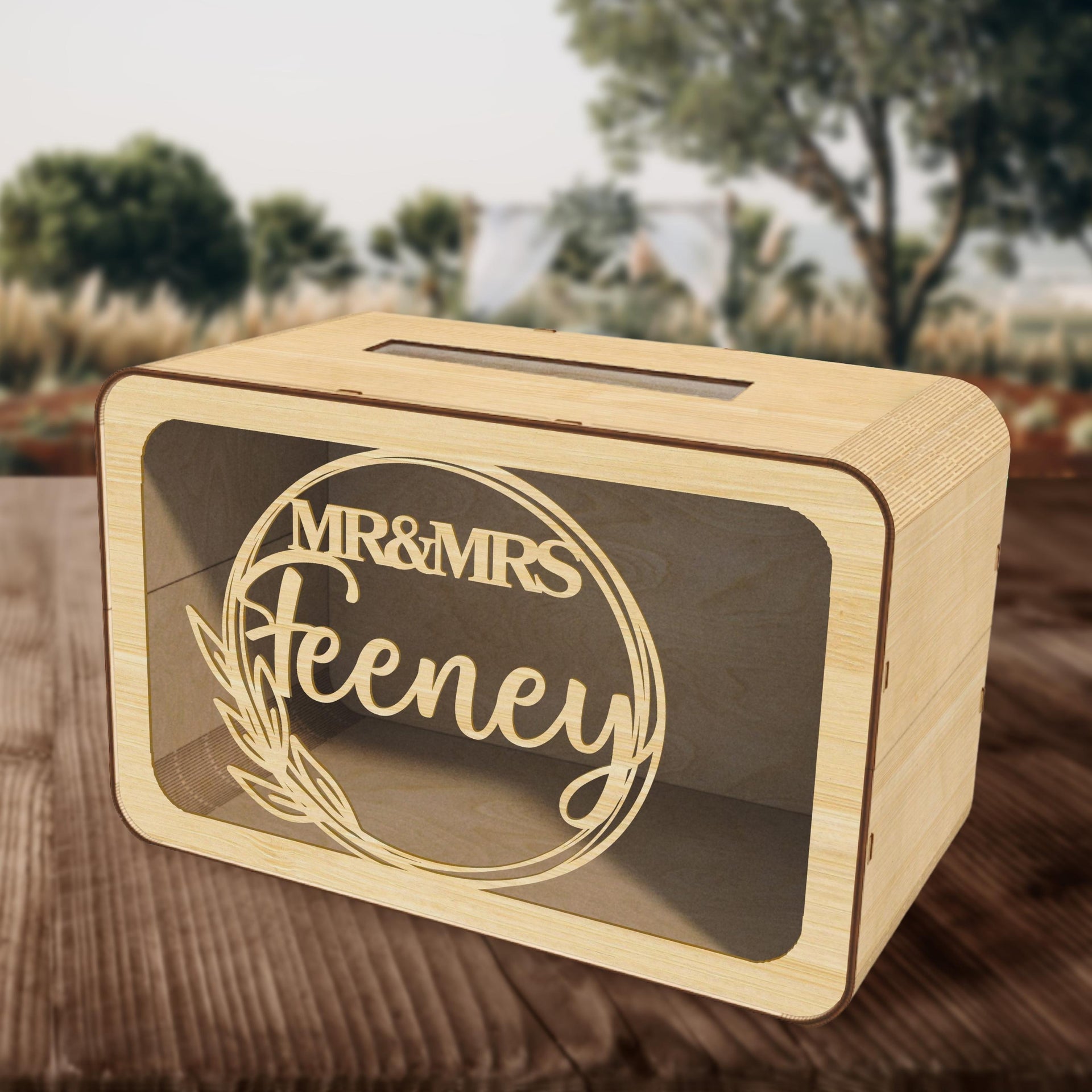 Custom Made Laser Cut Plywood Wishing Well Box, Personalised Name ...