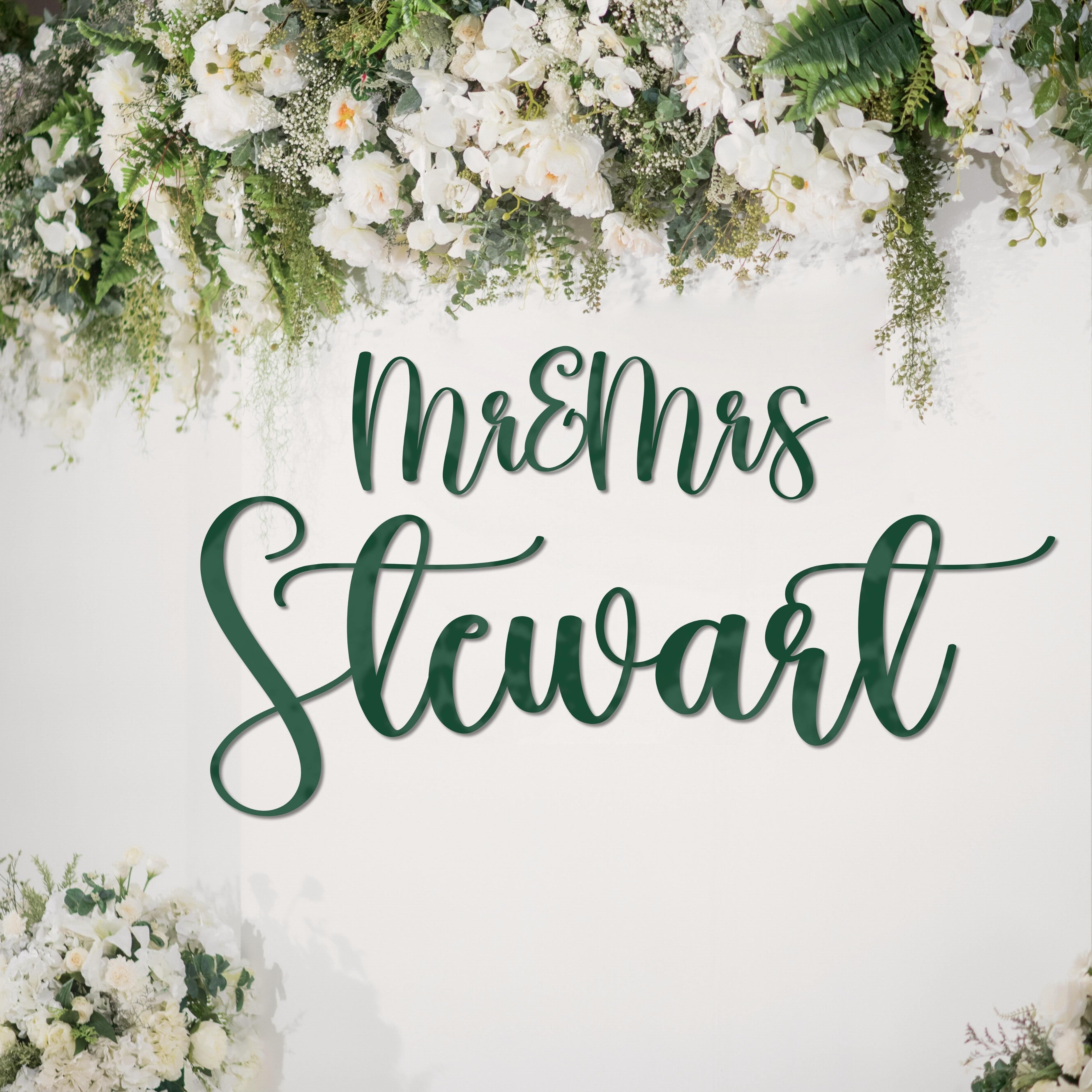 Custom Wooden/ Acrylic Mr & Mrs Last Name Wedding Sign, Personalised ...