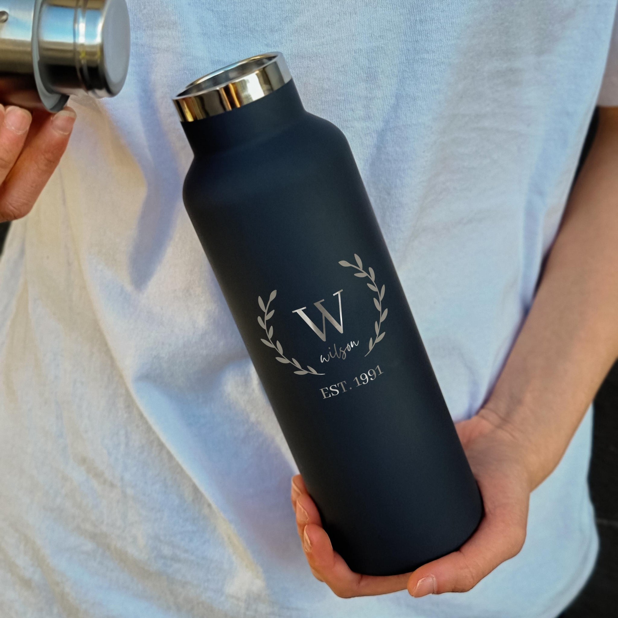 Personalised Engraved Stainless Steel Insulated Water Bottle, Laser ...