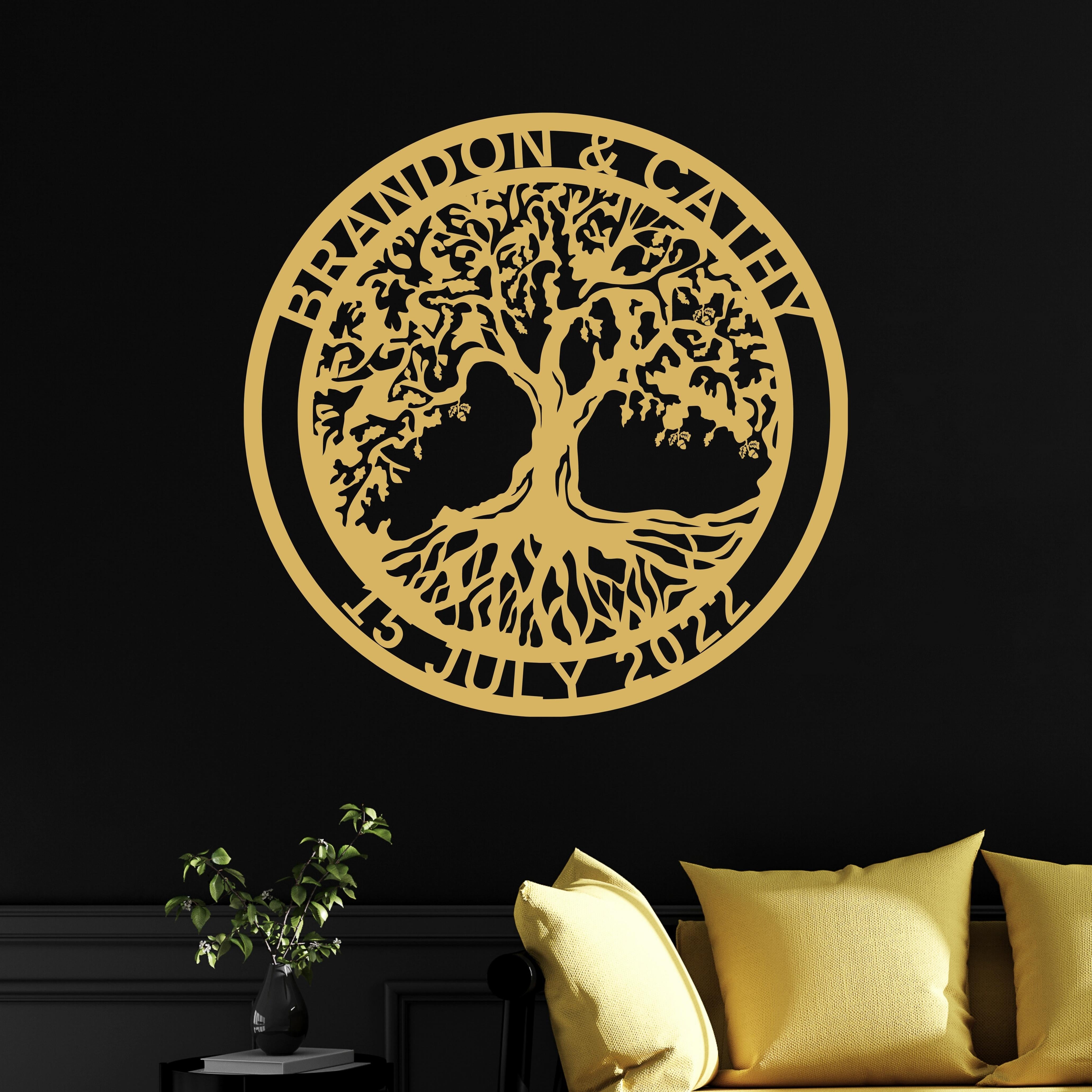 Custom Made Wooden/ Acrylic Last Name Tree Of Life Sign, Personalised ...