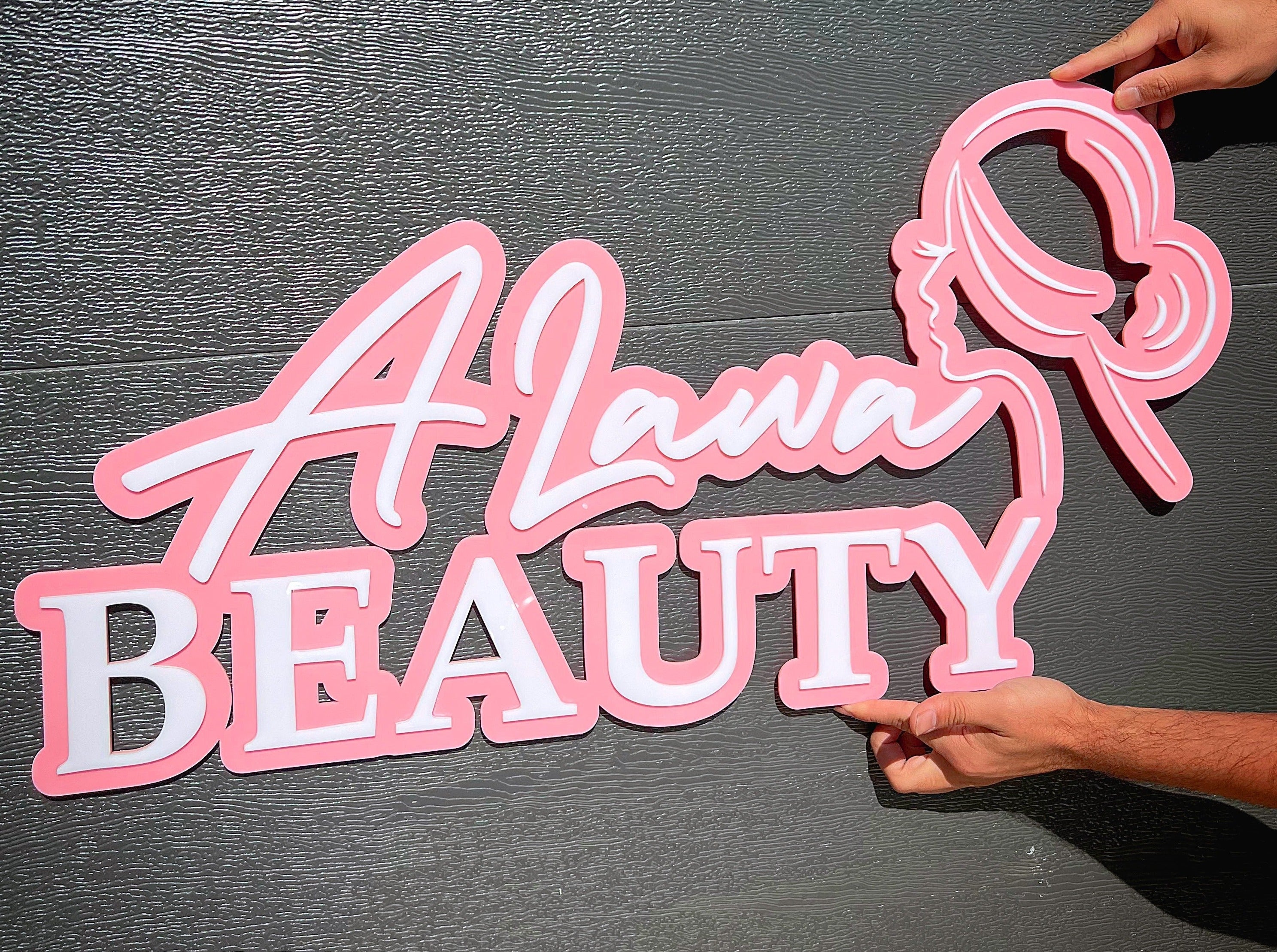 Custom 2 Rows Acrylic 3D Double Layered Business Logo Sign ...