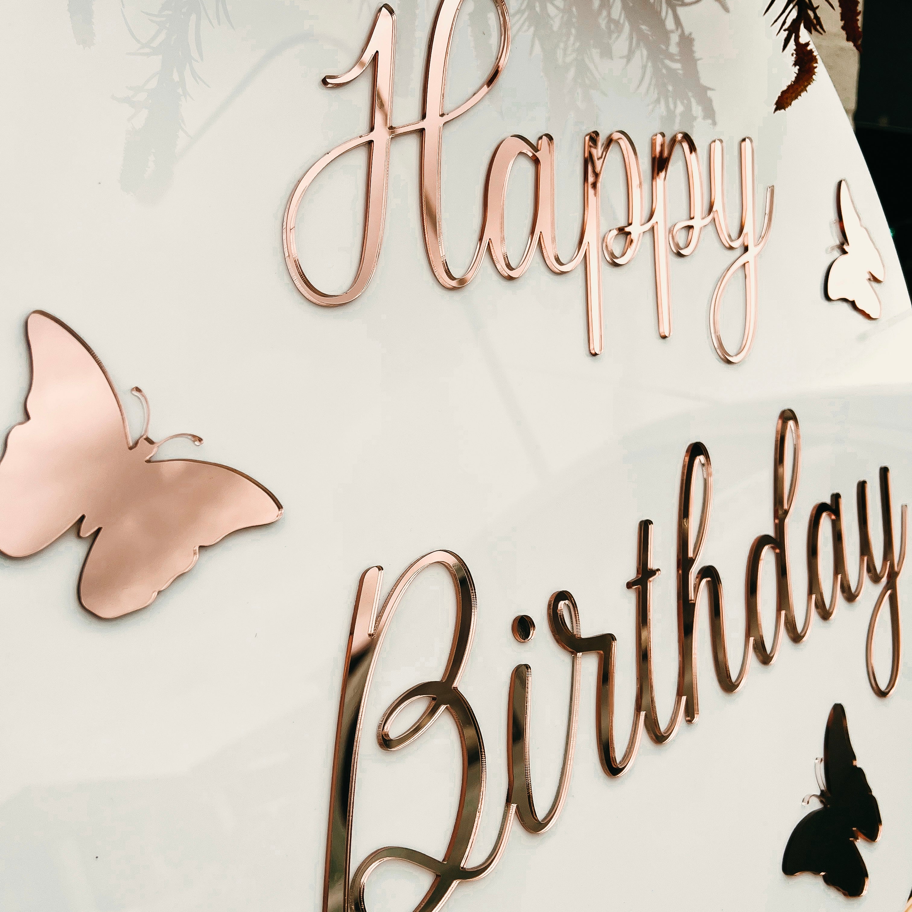 Custom 3D Acrylic Butterfly Birthday Round Sign, Double Layered ...