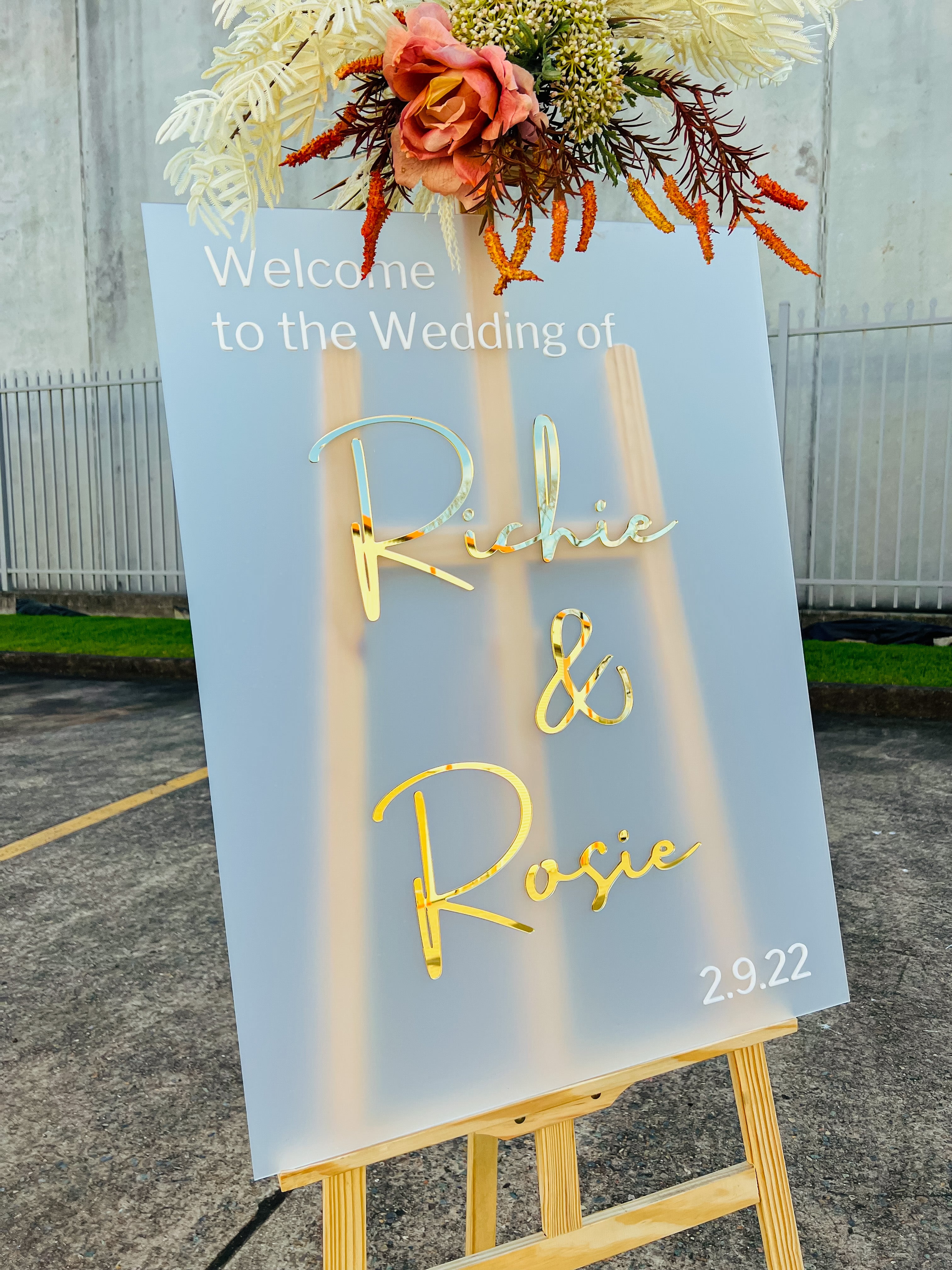 Custom Frosted/ Clear Acrylic Wedding Welcome 3D Sign, Personalised ...