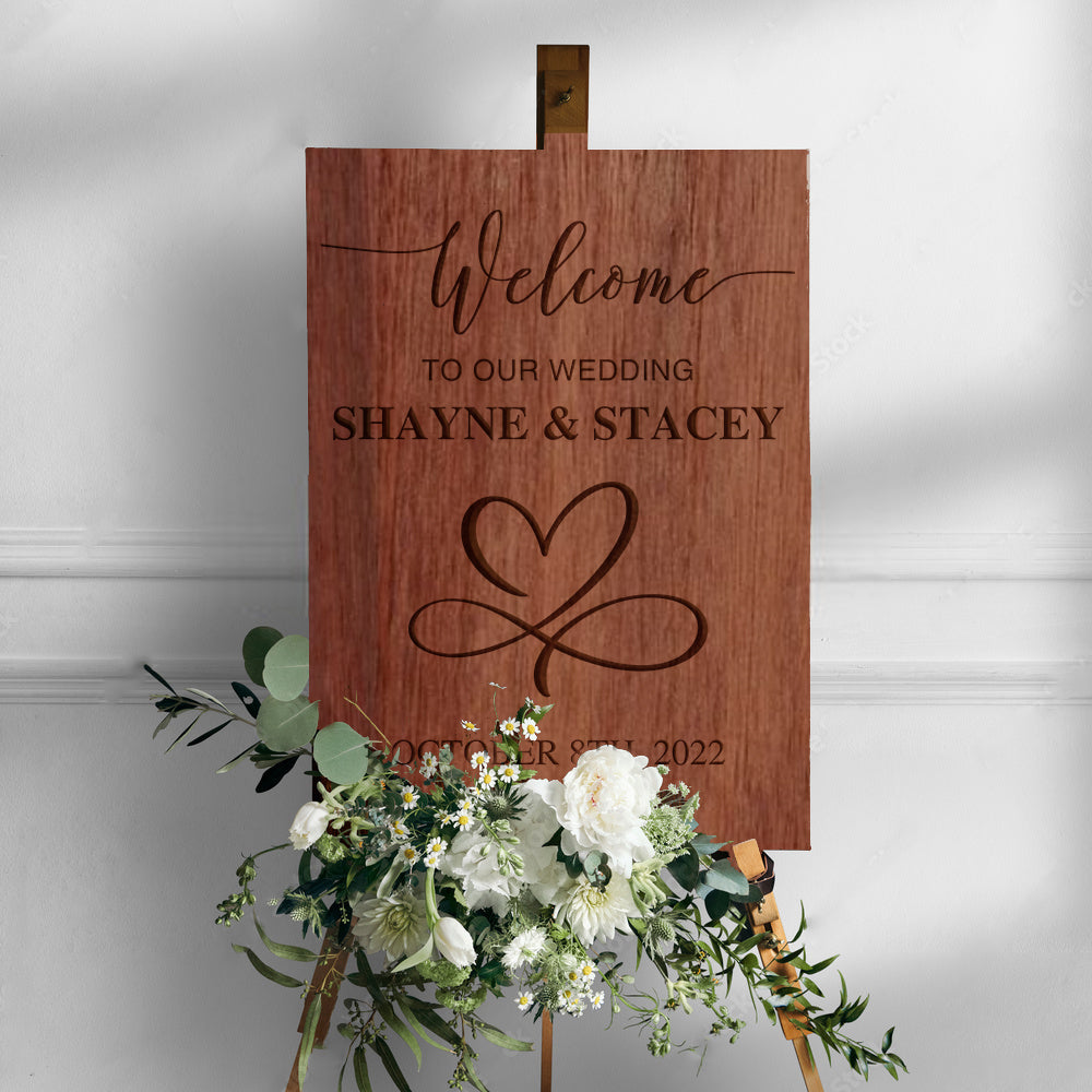 Custom Timber Wedding Welcome Sign, Personalised Rustic/ Vintage/ Boho ...