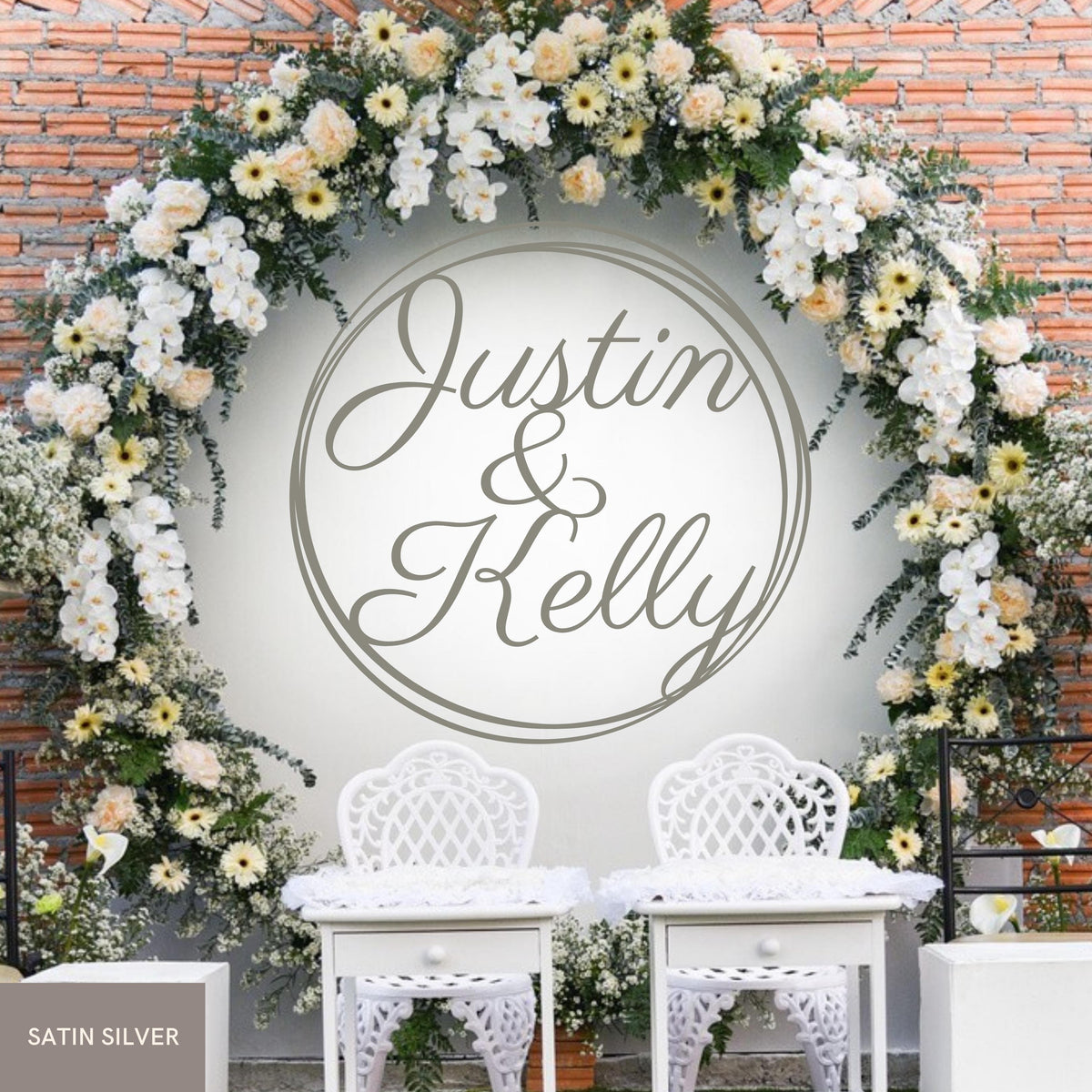 Custom Scribble Circle Wedding Hoop Sign, Bridal Shower, Engagement ...